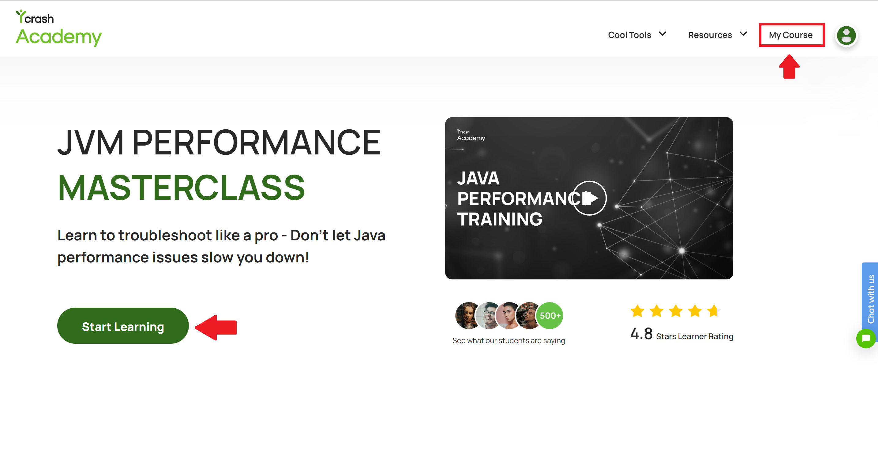 Click on the "Start Learning" button (or) "My Course" menu, and you ...