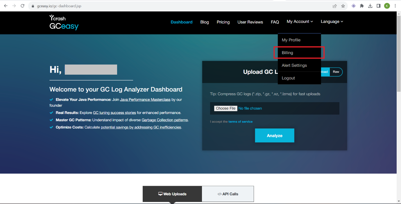 This will take you to the Billing page. On this page, you will see the "Downgrade Plan" link.