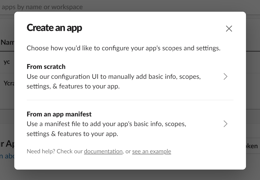 Enter your desired app name, select the workspace, and click the "Create App" button.